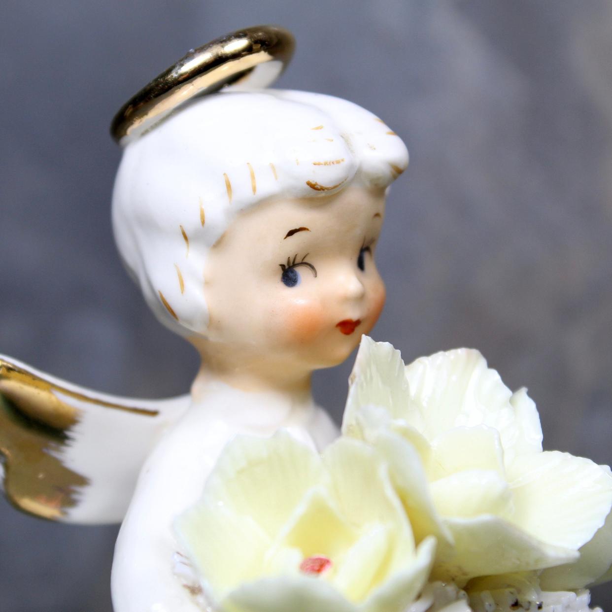 Lefton March Angel Figurine - March Daffodils - | Bixley - Brookline ...