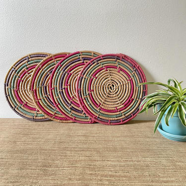 Vintage Trivets - Woven Trivets - Pink Multi | Soulful Vintage - Miami ...