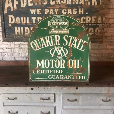 Vintage Quaker State Tombstone Porcelain Sign Garage Decor | North ...