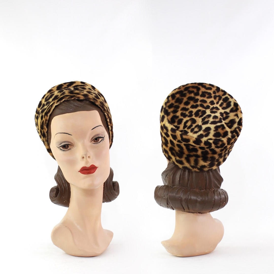 1960s Leopard Print Toque Hat - 1960s Leopard Print Pillbox | Veracious ...