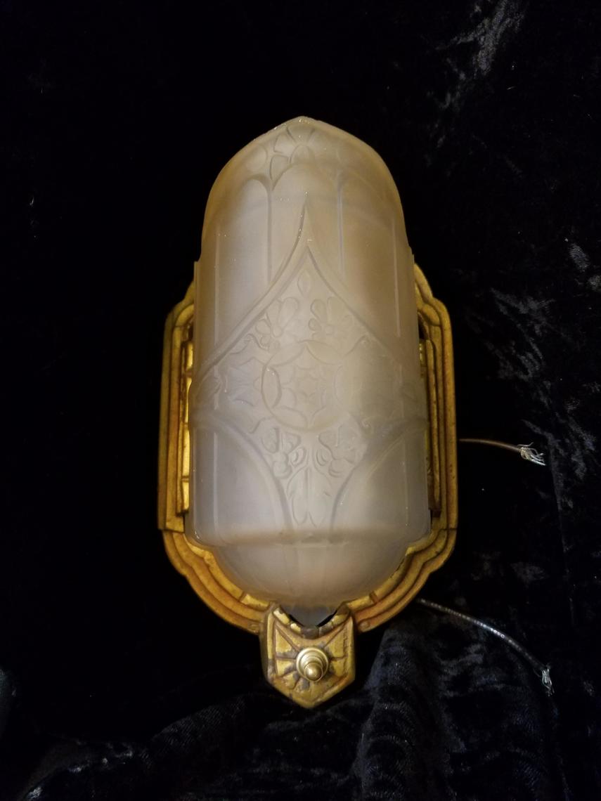 Antique Art Deco Slip Shade Sconce Pair | Earthwise Architectual ...
