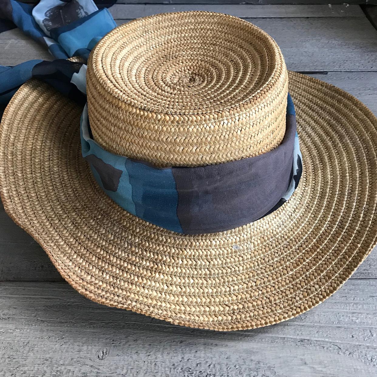 Authentic French Straw Hat, Wide Brim Sun Hat, | Jan's Vintage Stuff ...