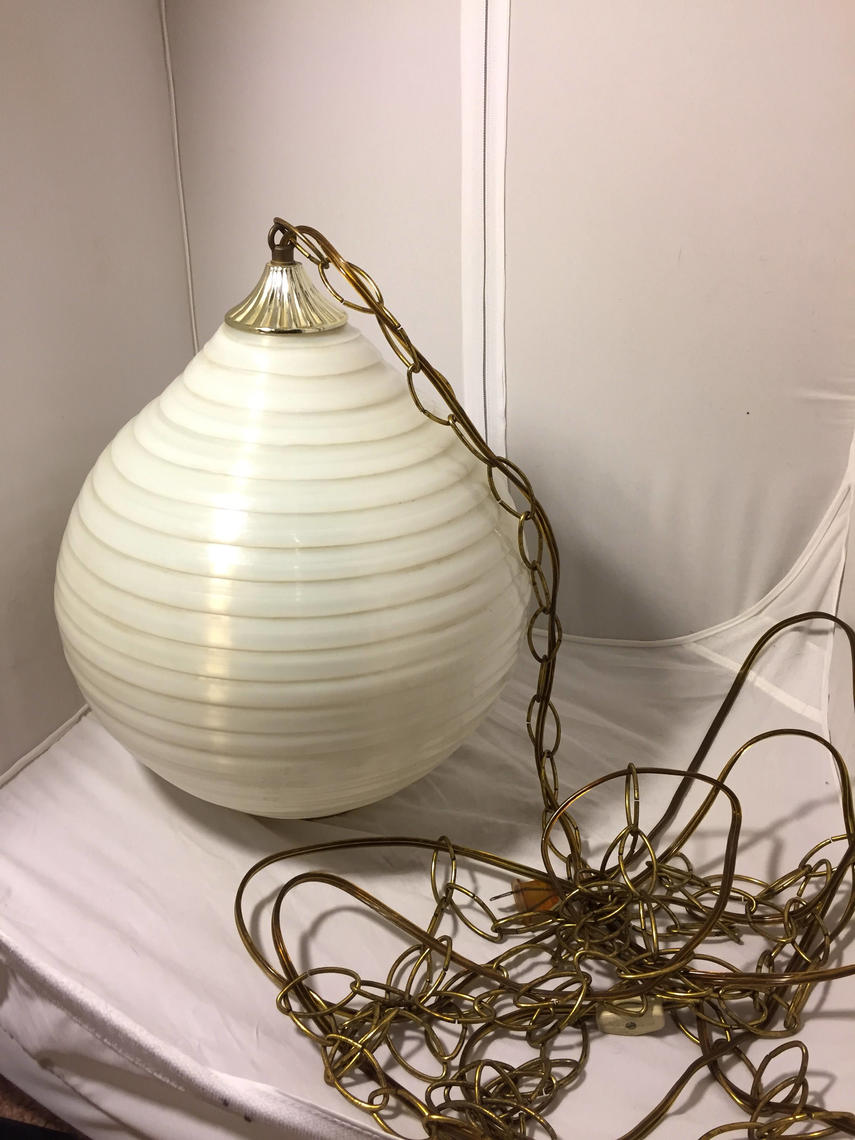 Spun Plastic Swag Lamp Retro Light | MadModWorldVintage | Reading, PA