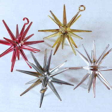 Set of Four Vintage Sputnik Ornaments - Atomic Starburst Christmas ...