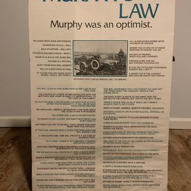 Original 1979 Murphy's Law Murphy Was An Optimist Poster 35, 45% OFF