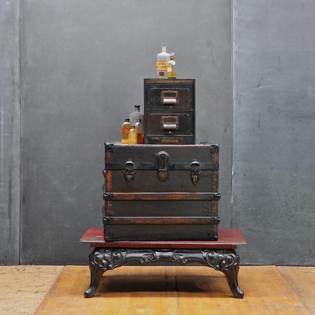 High Victorian Oceanliner Sea Cartage Steamer Trunk Table | Brain ...