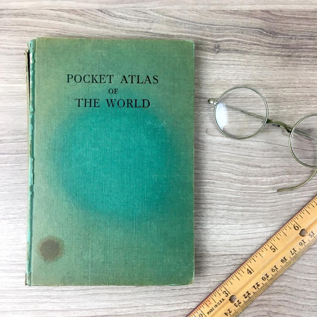 Johnston Pocket Atlas of the World - 1940s map book | NextStage Vintage ...