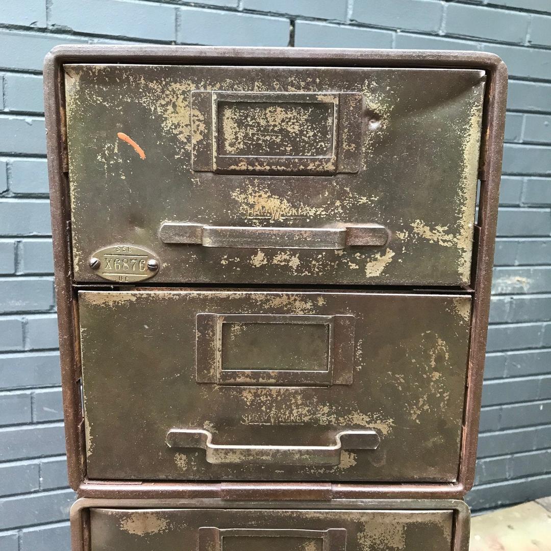1940s Vintage Shaw Walker Industrial Steel Stacking File Filing Drawers ...