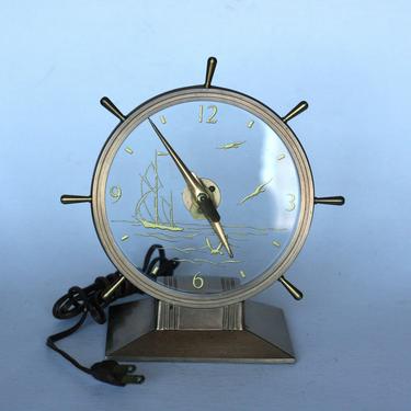 vintage nautical electric clock The Commodore #85 mariner clock ship ...