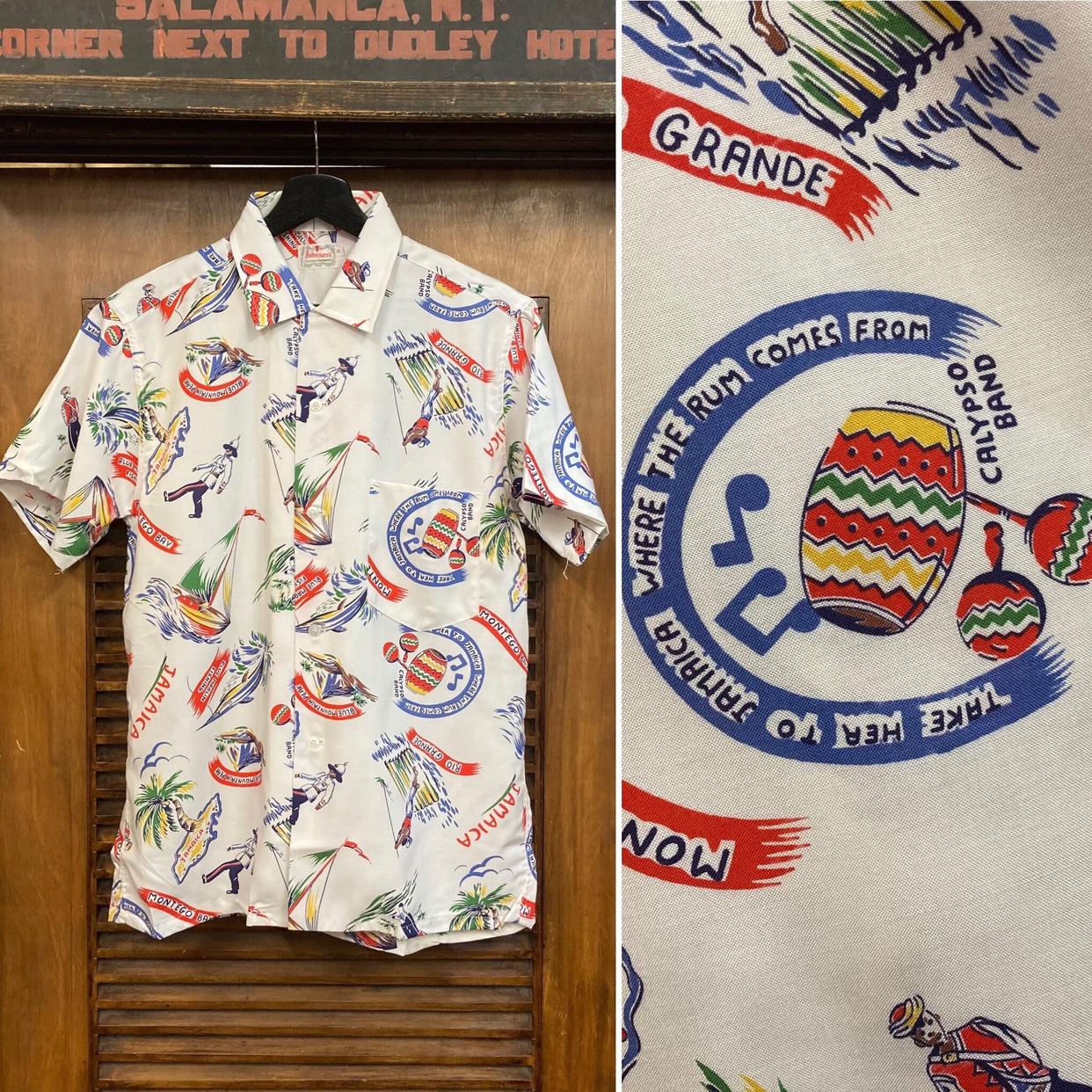Vintage 1950’s -Deadstock- Atomic Tiki Jamaica Calypso Pattern ...