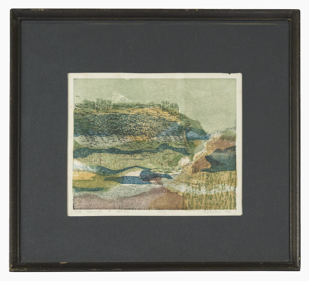 1965 Bergel Woodcut Print Collagraph Limited Edition 10/15 Abstract ...