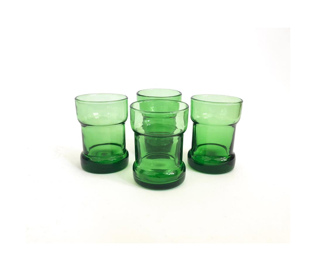 Vintage Emerald Green Shot Glasses / Set of 4 | Sergeant Sailor ...
