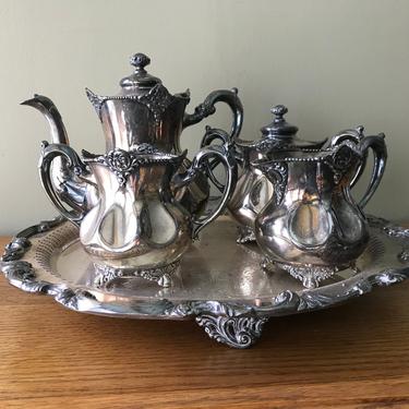 Antique Apollo Quadruple Plate Silver Tea Set with | Raven Pear Vintage ...