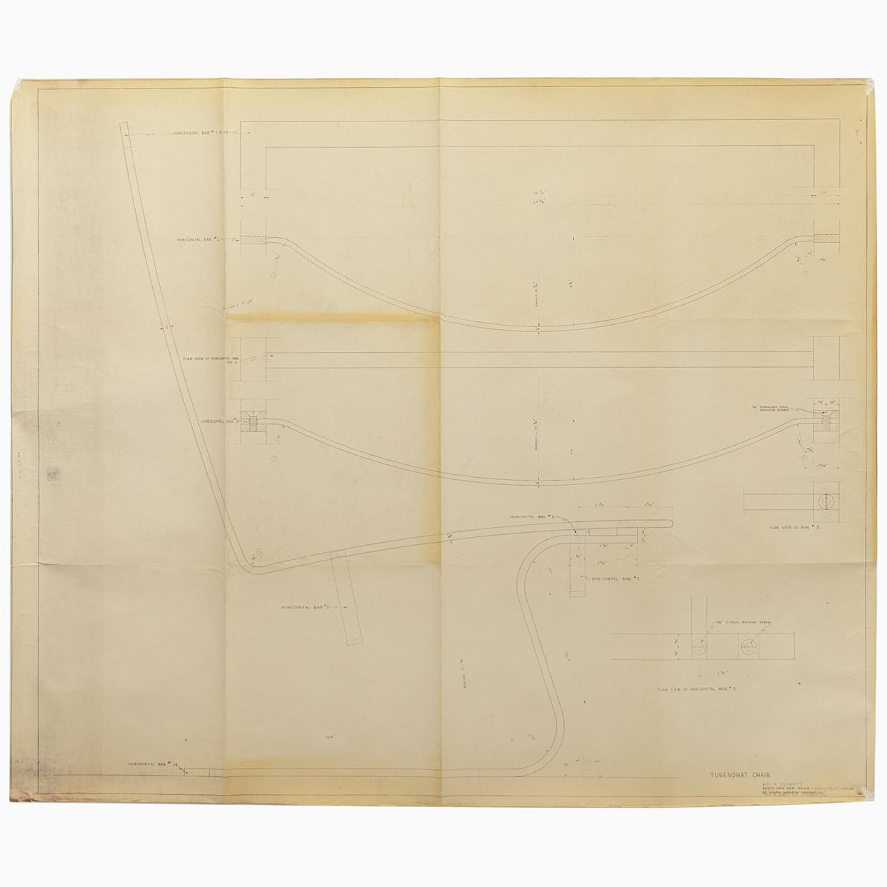 Mies van der Rohe Design Drawing, Tugendhat Chair | Matthew Rachman ...