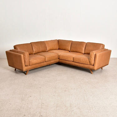 Caramel Leather Sectional | Sunbeam Vintage - Highland Park - Los ...