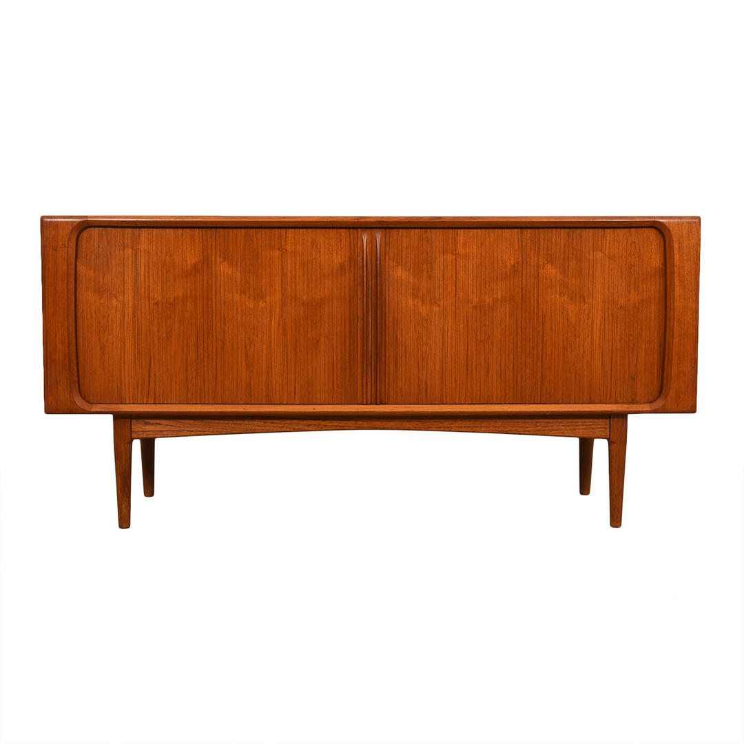 Compact Danish Modern Tambour Door Teak Sideboard | Modern Mobler ...