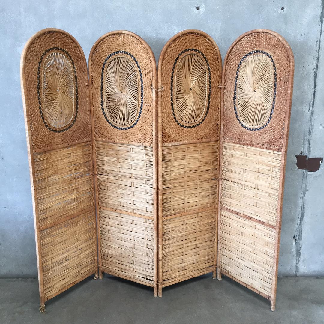 Vintage Rattan & Wicker Privacy Screen | Urban Americana | Long Beach, CA