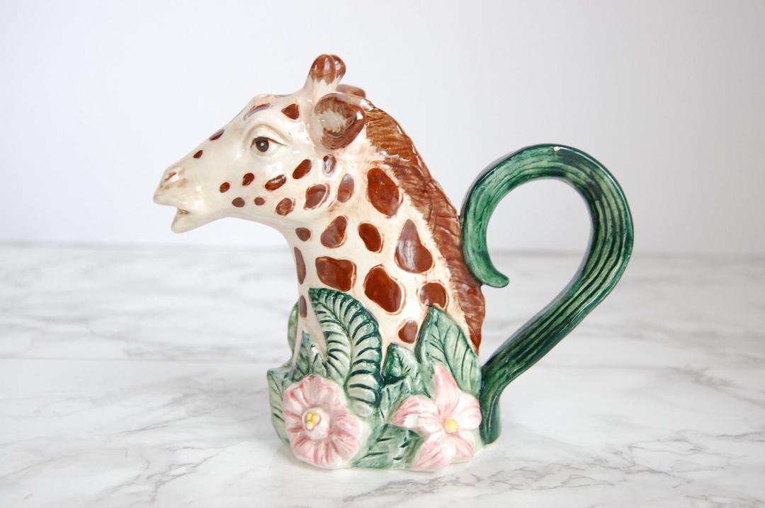 Fitz and Floyd Giraffe Ceramic Creamer Pitcher Safari Animal Decor ...
