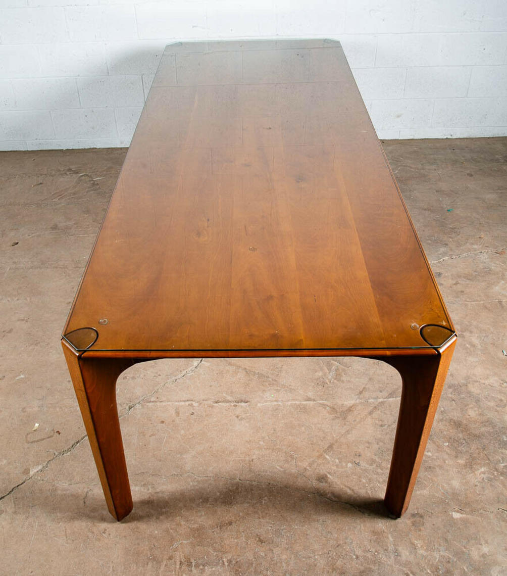 Mid Century Modern Conference Table Solid Cherry Dining 95 in. Large ...