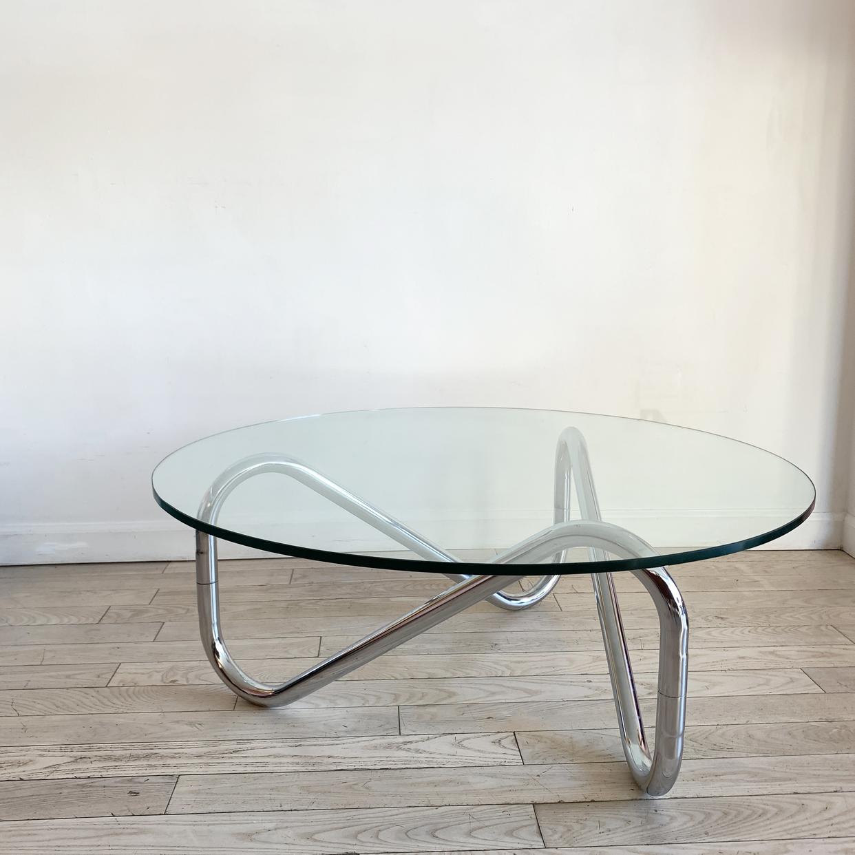 1970s Chrome Tangle Glass Top Coffee Table | Home Union - Brooklyn, NY ...