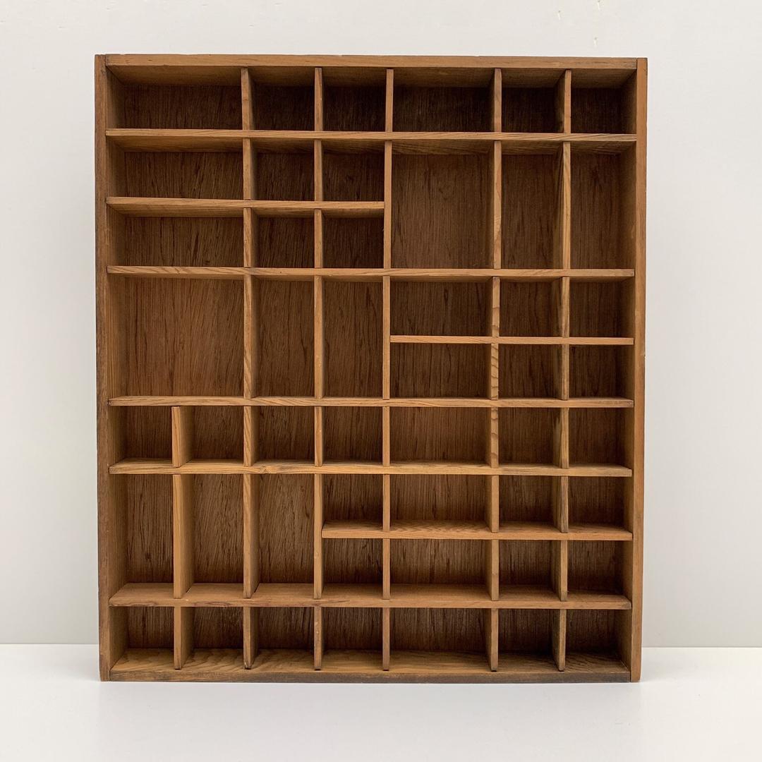 Extra Large Wood Shadow Box, Vintage Wooden Curio Wall Shelf | Pebble ...