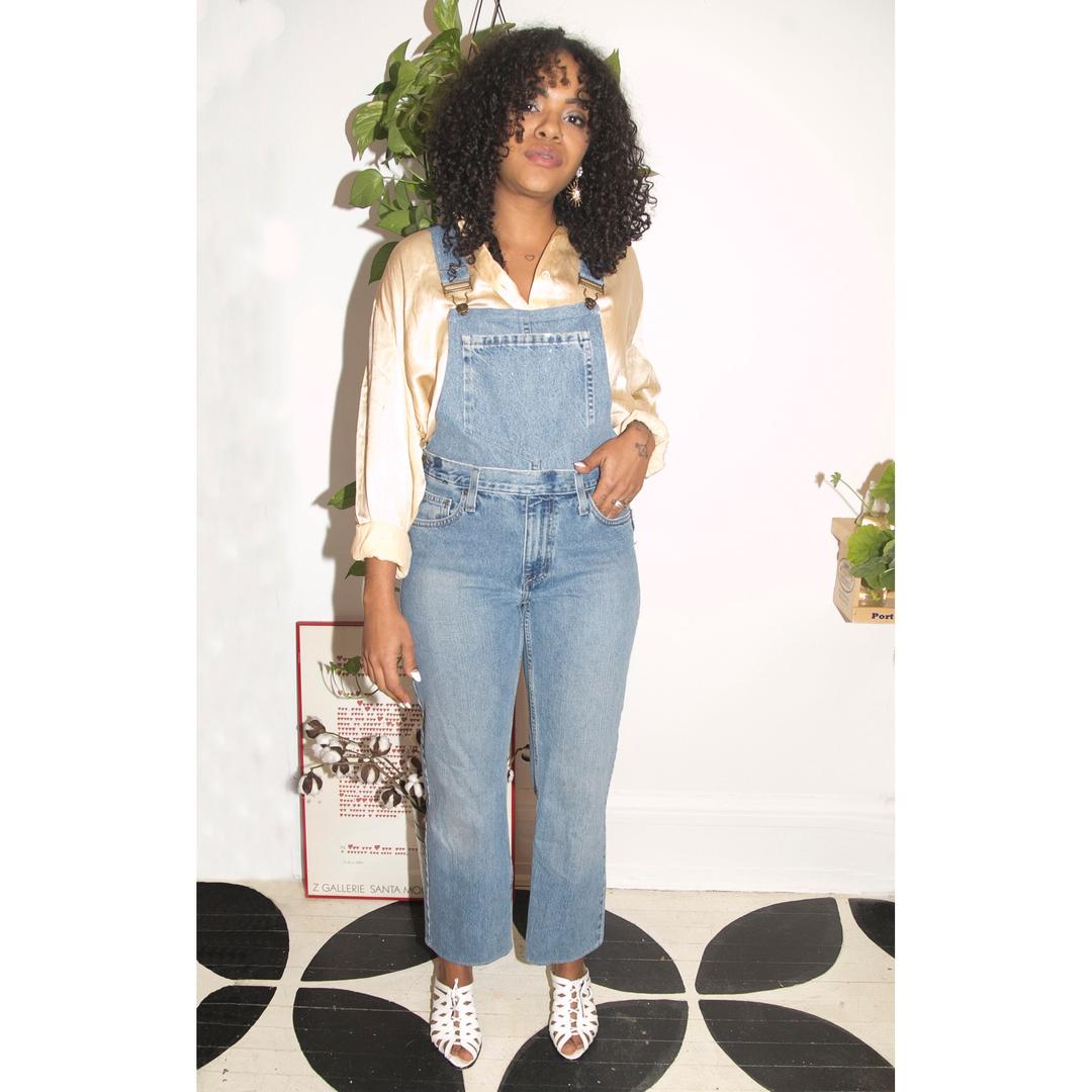 Upcycled minimal denim overalls | Sustainable Maria | Milwaukee, WI