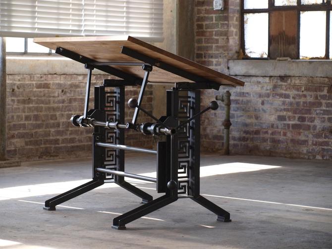 French Industrial Drafting table desk by CamposIronWorks | Campos Iron ...
