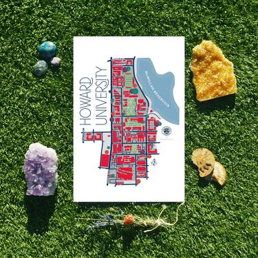 Howard University Campus map Washington DC map | Wild Places Prints ...