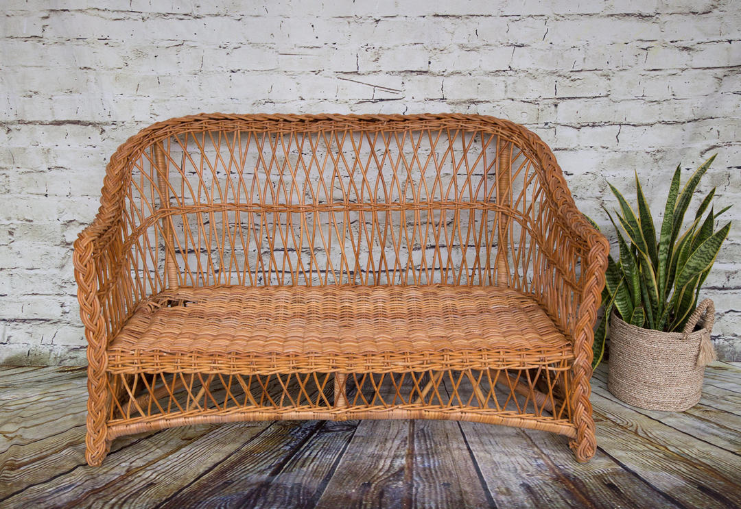 SHIPPING NOT FREE!!! Vintage Rattan Bench/ Need tlc!!!!! | World of ...