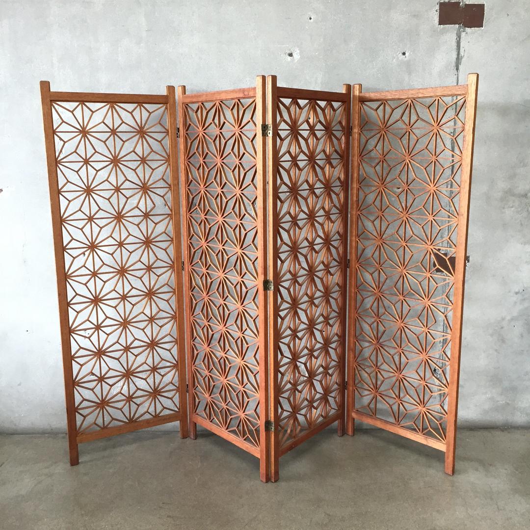 Danish Modern Teak Wood Screen Divider | Urban Americana | Long Beach, CA