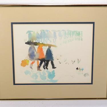 Vtg ORIGINAL 1982 DANNY MAYES WATERCOLOR PAINTING Seattle Artist ...