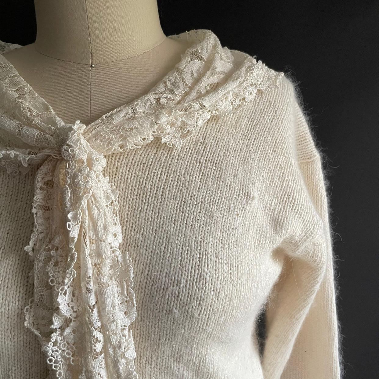 Vintage Silk and Angora Blend White Lace Collar | North Fork Vintage ...