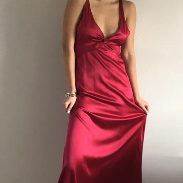 90s silk charmeuse long slip dress / vintage red | ReCAP Vintage Studio ...