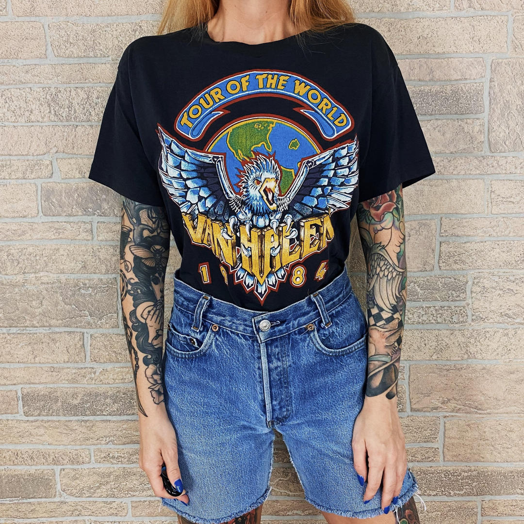 1984 Van Halen Tour of the World Band T-Shirt | Noteworthy Garments ...