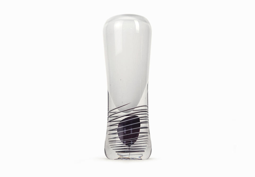 1992 Adam Jablonski Glass Vase Op Art Clear | Vintage Inquisitor ...