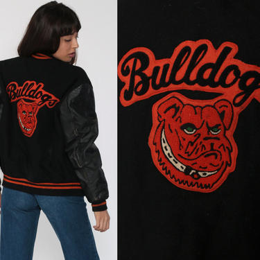 Wool Letterman Jacket BULLDOGS Jacket Varsity Jacket Black | Shop Exile ...
