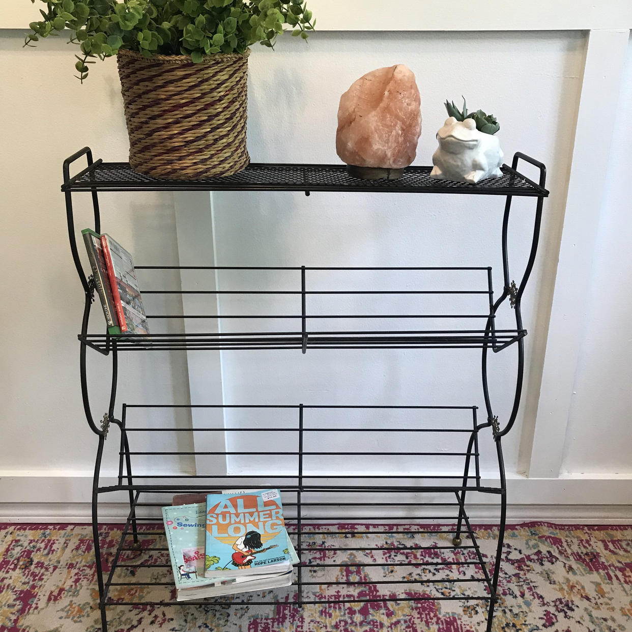Black Iron Book Rack, Book Shelf, Mid Century, | VintageCore Restore ...