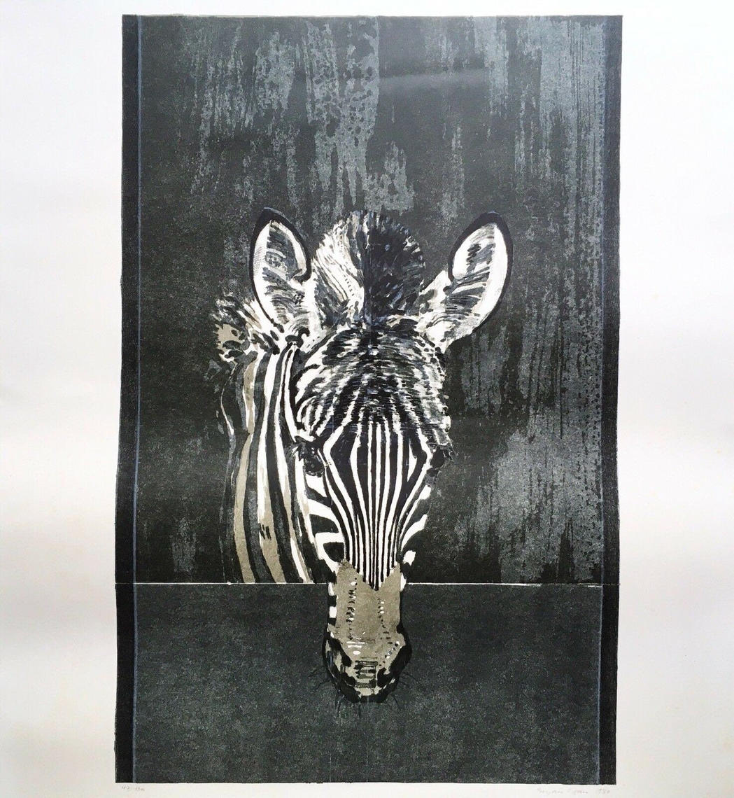 Bryan Organ Lithograph Print of Zebra Signed Numbered 1980 Listed ...