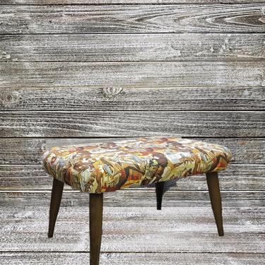 Vintage 1950's Western Footstool, Reupholstered Mid Century Vinyl | A ...
