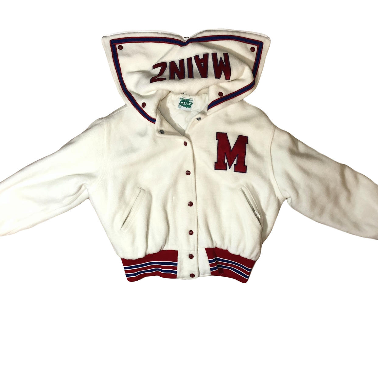 50s Letterman Jacket Cheerleading Varsity Jacket // Cream Fleece | Rad ...