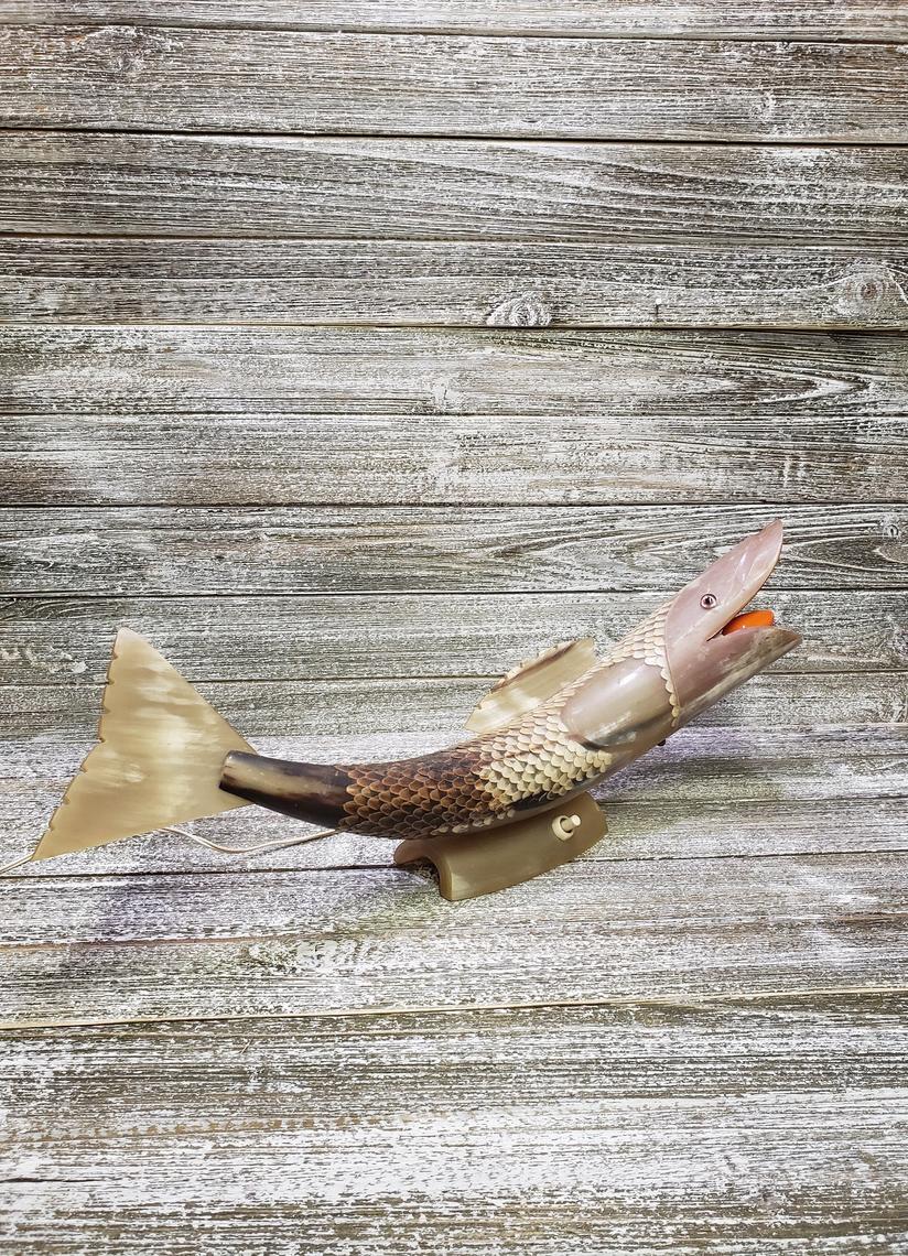 Vintage Fish Lamp, Italian Carved Horn Fish, Carved Fish Figurine, | A ...