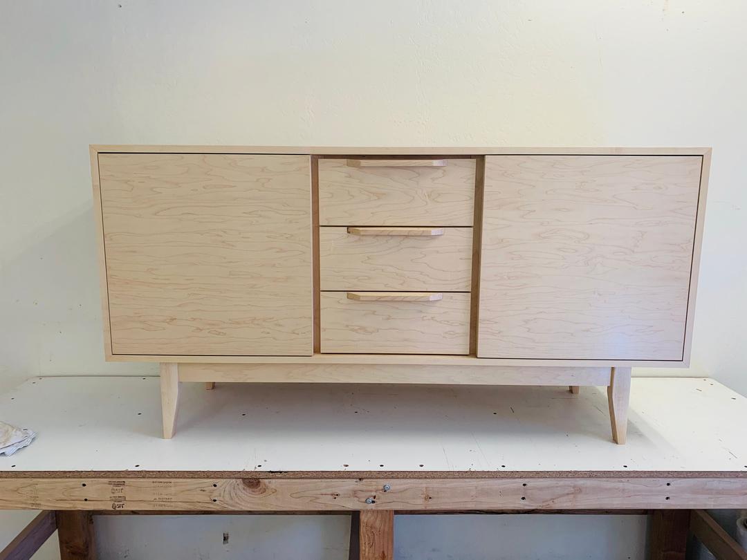 NEW Hand Built Mid Century Inspired Buffet / Credenza. 60" Maple 3 ...