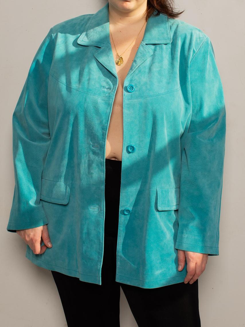 Turquoise Suede Jacket | Berriez | Brooklyn, NY