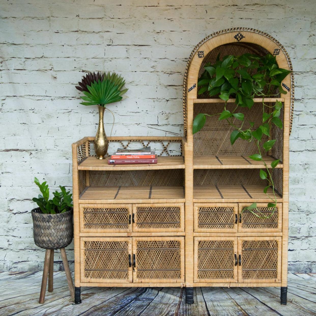 SHIPPING NOT FREE!!! Rare Vintage Rattan Hutch (made | World of Wicker ...