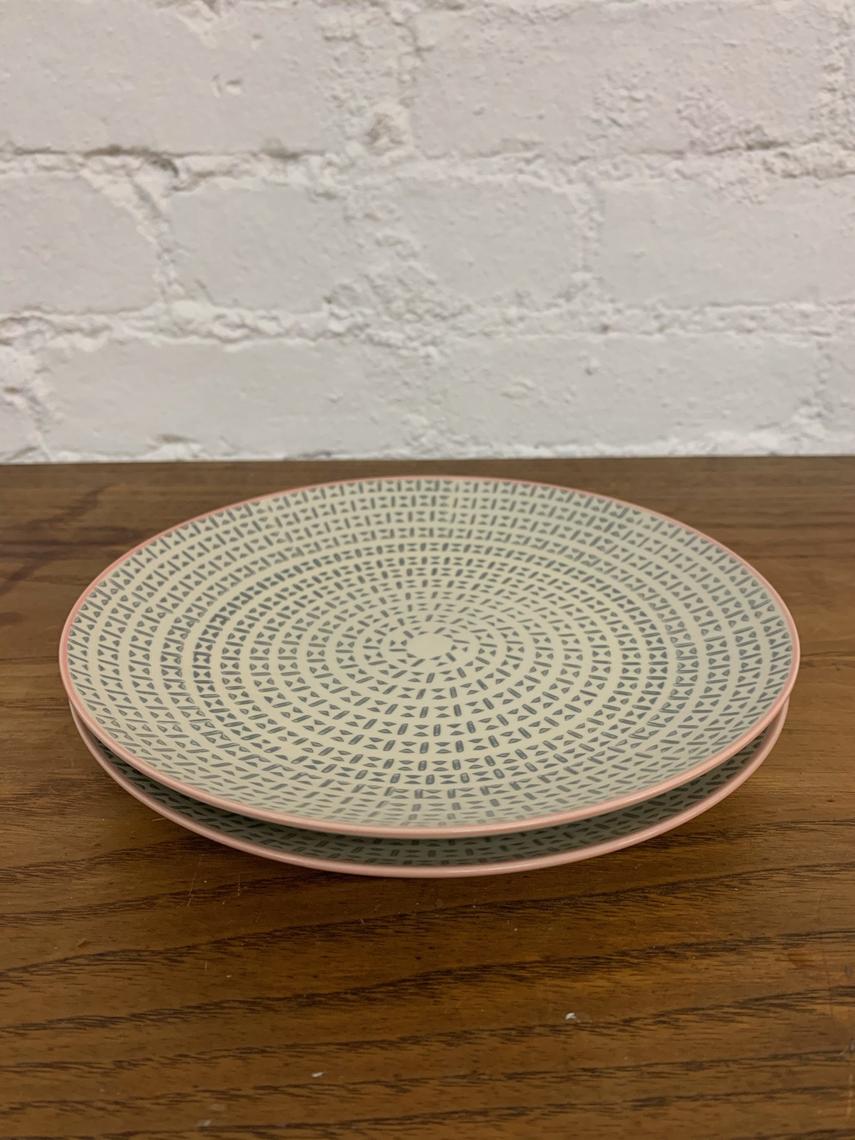 Grey with Pink Rim Plate | Sunbeam Vintage | Highland Park - Los ...