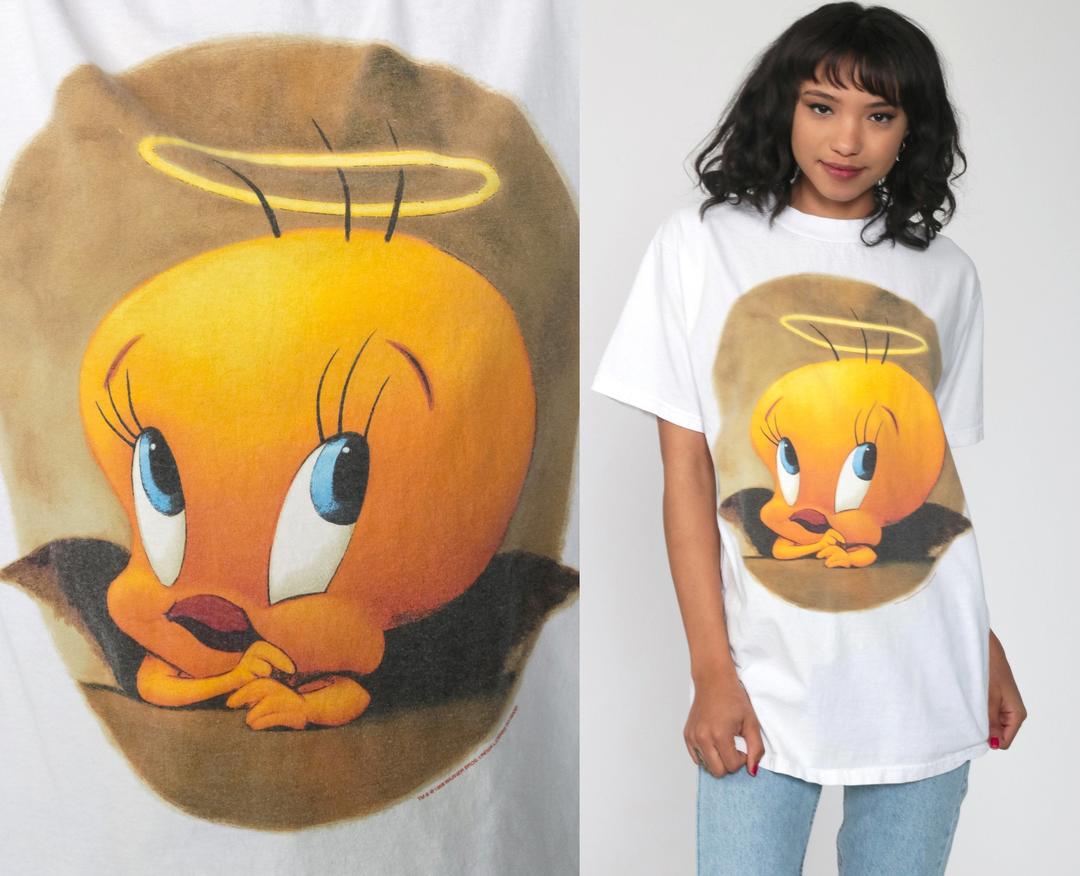 Angel Tweety Bird Shirt Looney Tunes Shirt 90s Raphael Painting | Shop ...