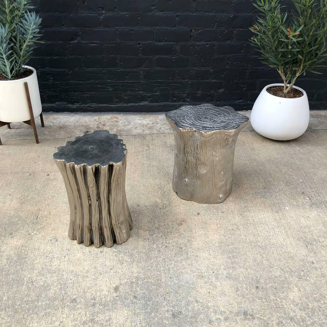 Aluminum Metal Tree Stump Side Tables | Vintage Supply | East LA - Los ...