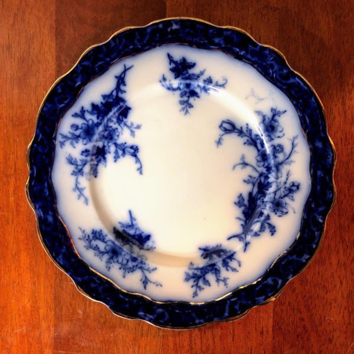 Antique Stanley Pottery Touraine Flow Blue Dinner Plate | Over the ...