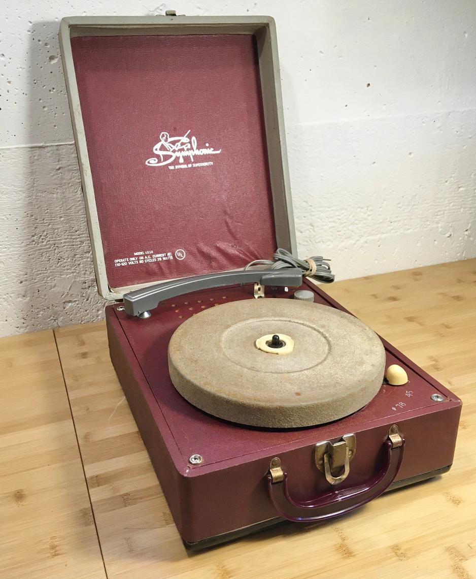 Red 1960 Symphonic 3 Speed Suitcase Record Player, Serviced & Nicely ...