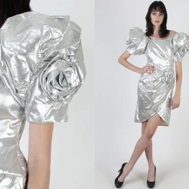 Vintage 80s Silver Metallic Dress / Avant Garde Cocktail | American ...